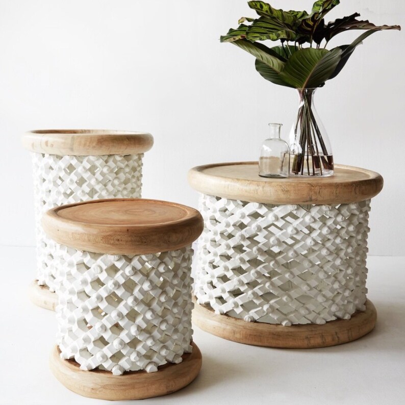 African Side Stool Bamileke Stool Coffee Table Side - Etsy