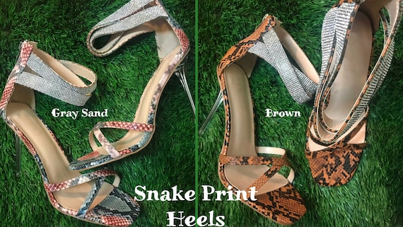 Snake Print Heels - Etsy