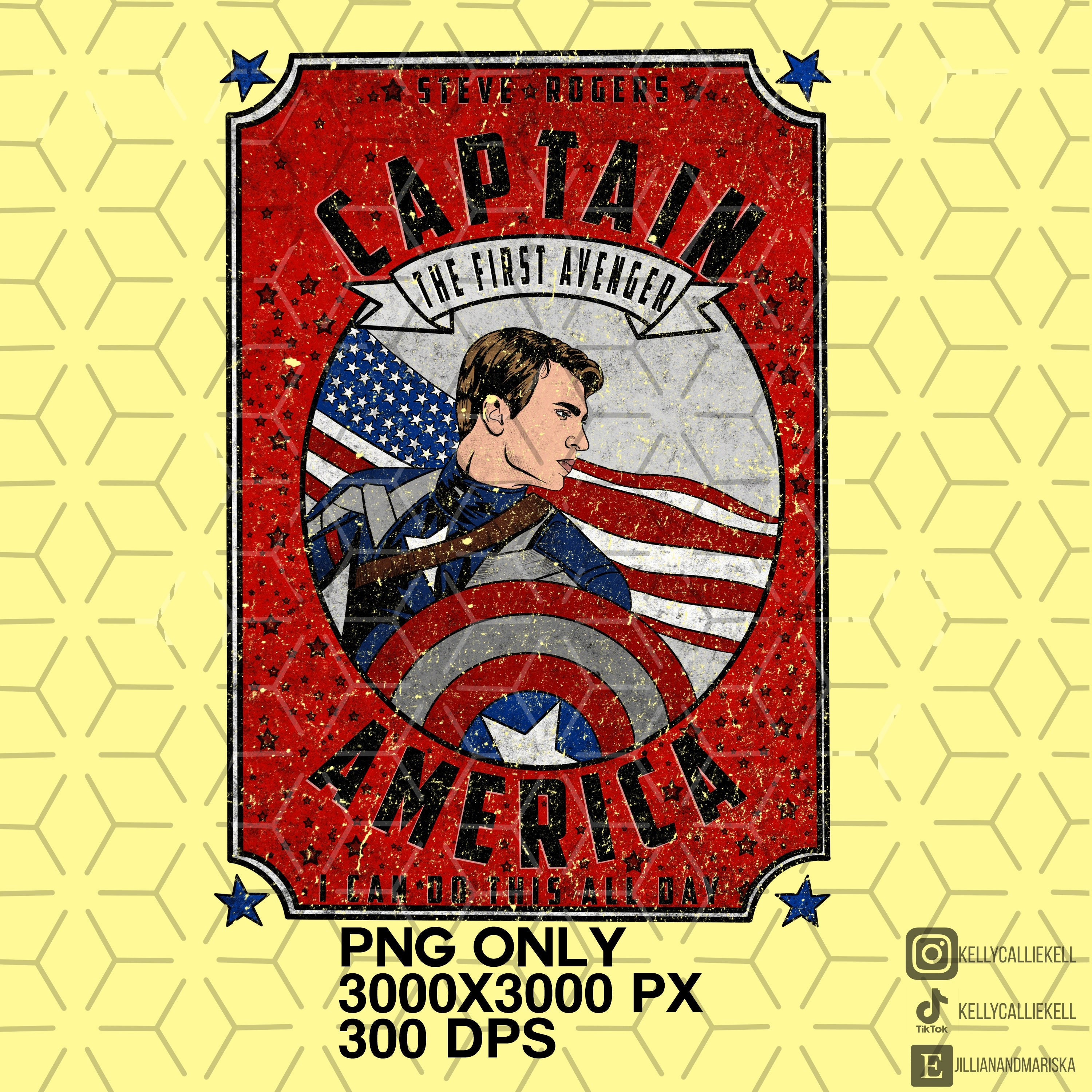 Captain America Sublimation Captain America Vintage File - Etsy