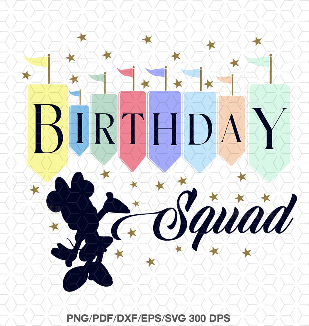 Birthday Squad Banner Svg Png Eps Dps Pdf, Girl Birthday Squad Clipart ...
