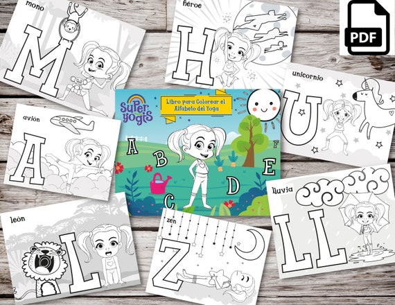 Downloadable Spanish Super Yogis Libro Para Colorear El - Etsy