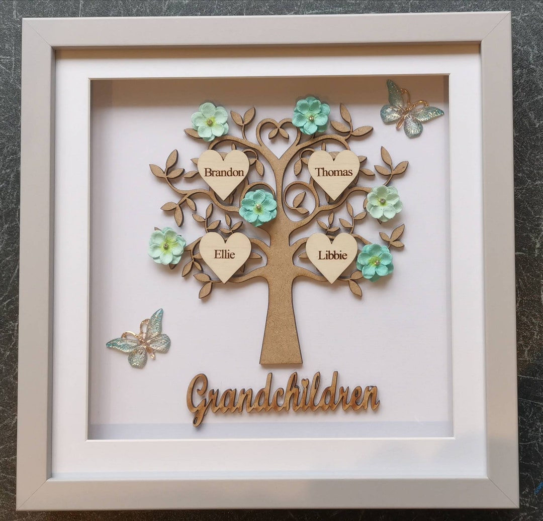 Personalised Family Tree Box Frame - Etsy
