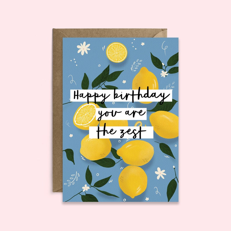 Happy Birthday Lemon Card | Zest Illustration - Etsy