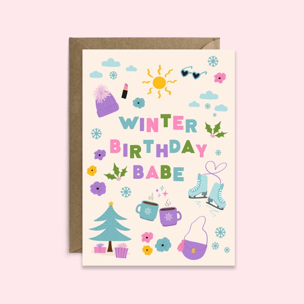 Winter Birthday Card - Etsy UK
