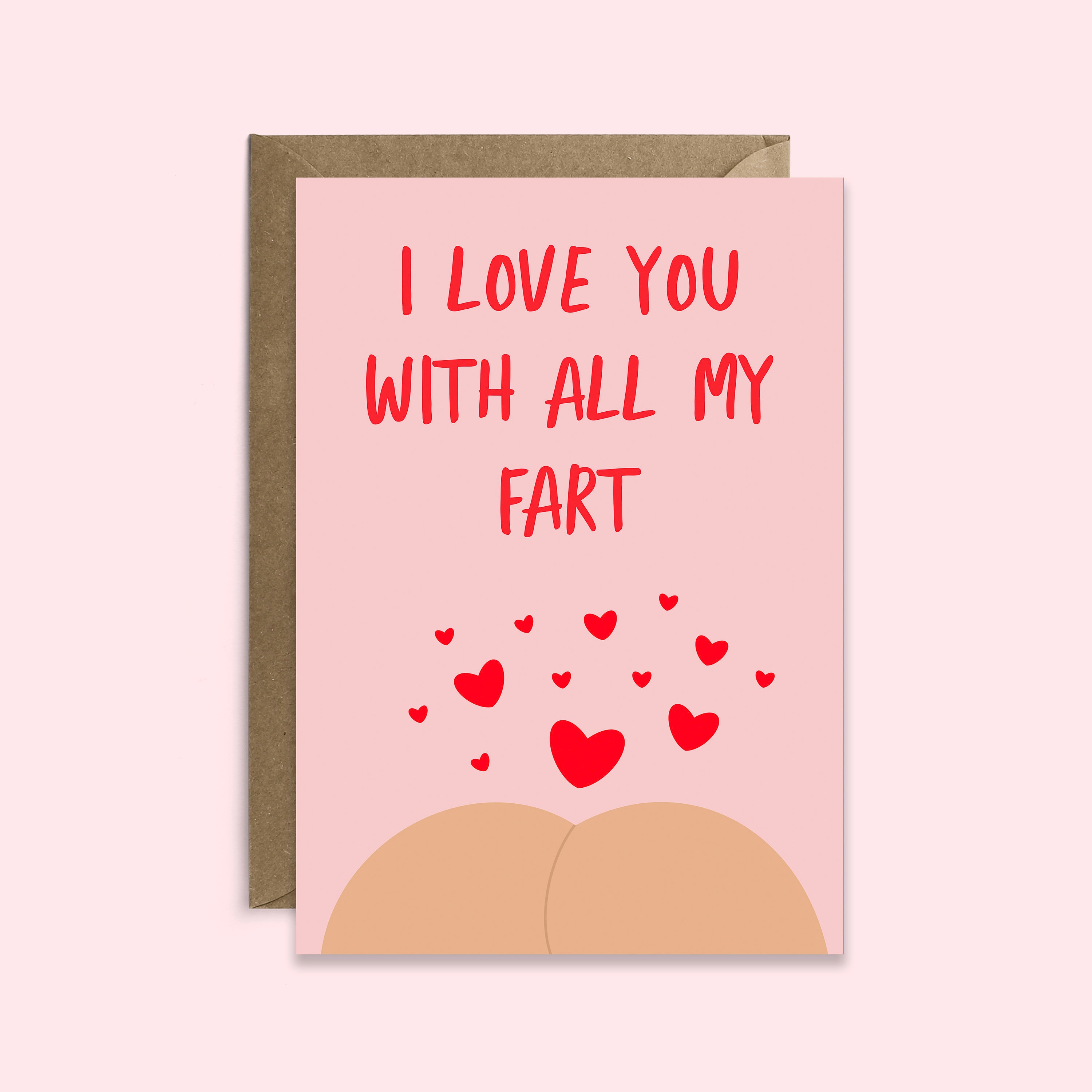 Fart Valentines Card Fart Card I Love You With All My Fart Etsy Uk