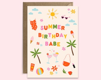 Summer Birthday Card - Etsy