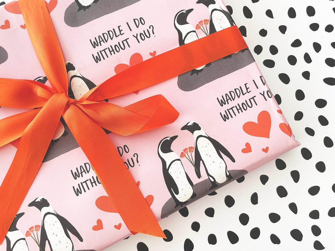 Penguin Anniversary Card Waddle I Do Without You Cute - Etsy