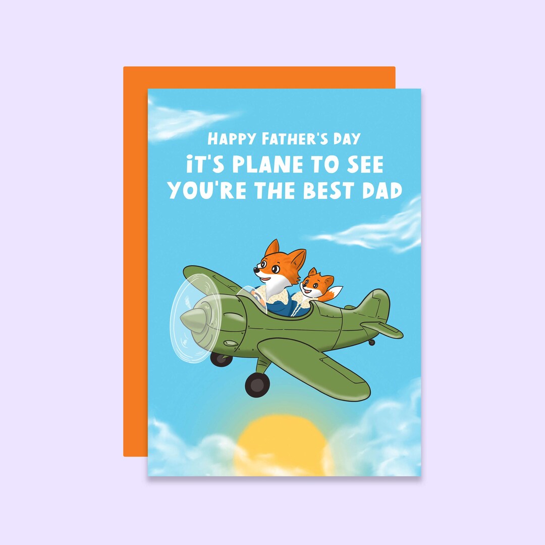 Plane to See | Fox Father's Day Card - Dad & Son Adventure | Flying Dad ...