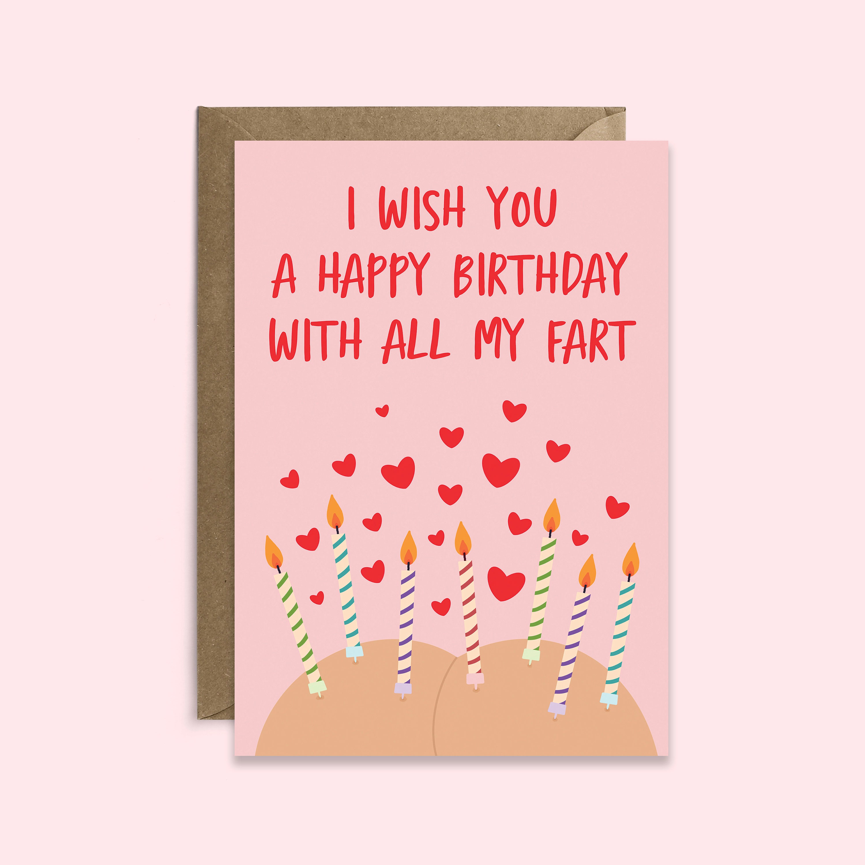 Funny Birthday Card Fart Card Butt Card Birthday I Wish - Etsy