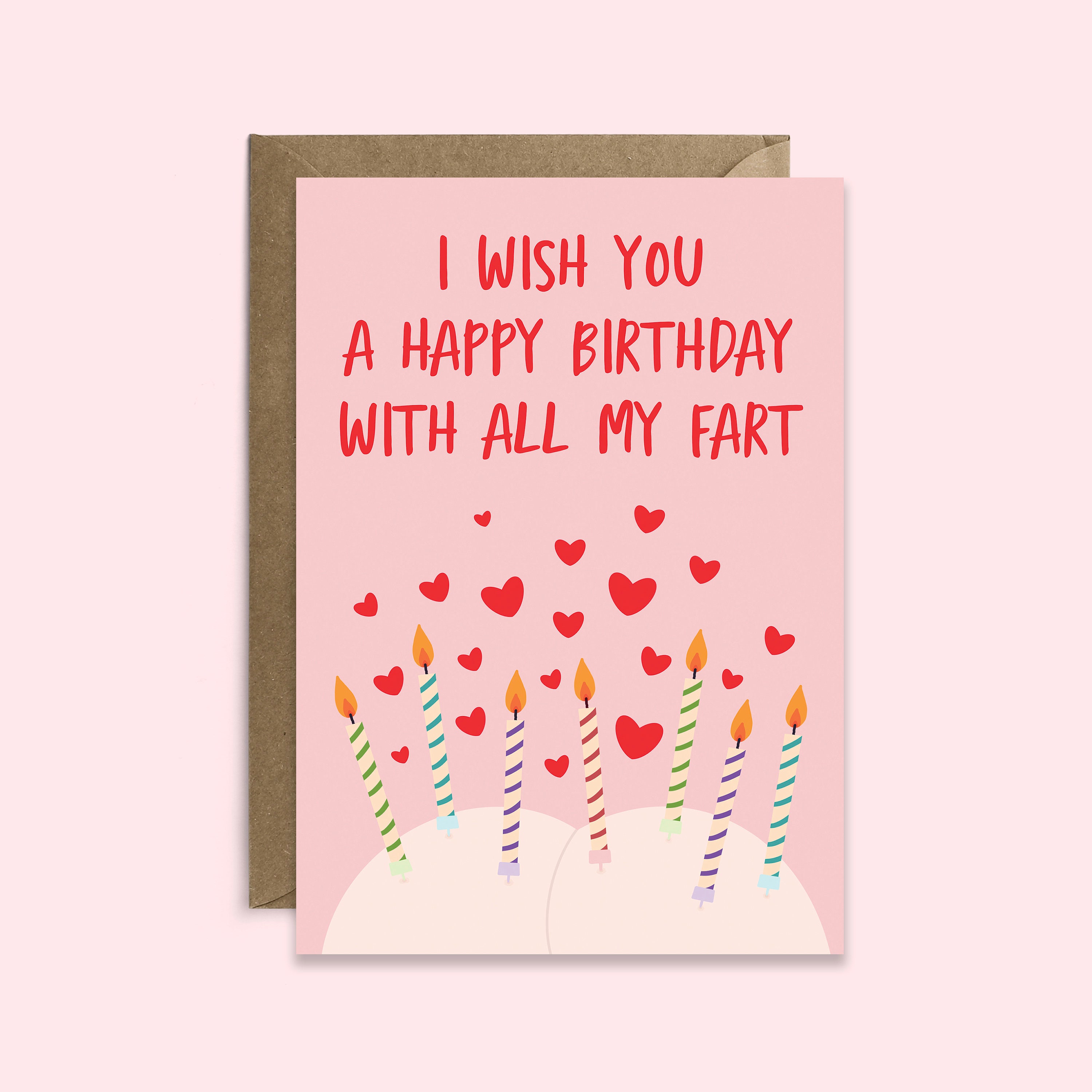 Funny Birthday Card Fart Card Butt Card Birthday I Wish - Etsy