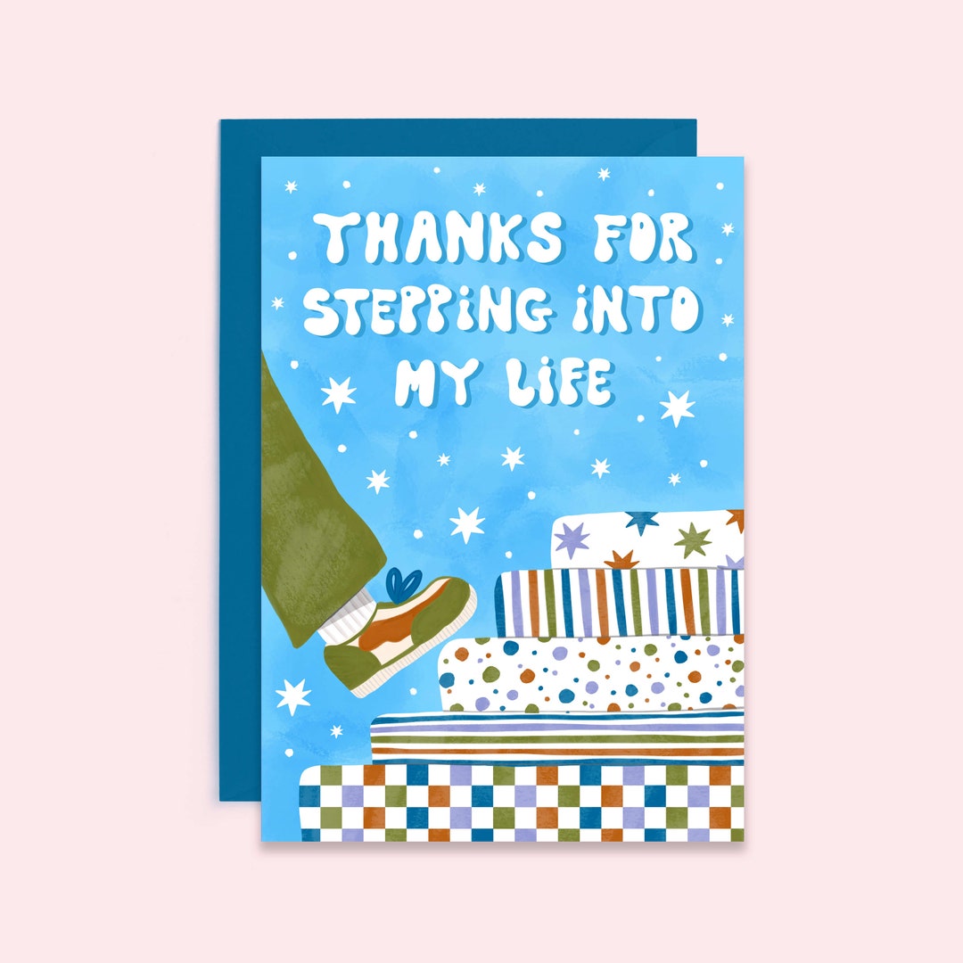 Stepdad/stepmom Card | Thanks for Stepping Into My Life - Etsy