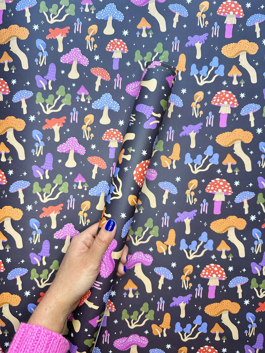Mushroom Wrapping Paper Luxury Birthday Gift Wrap Funky Mushrooms ...