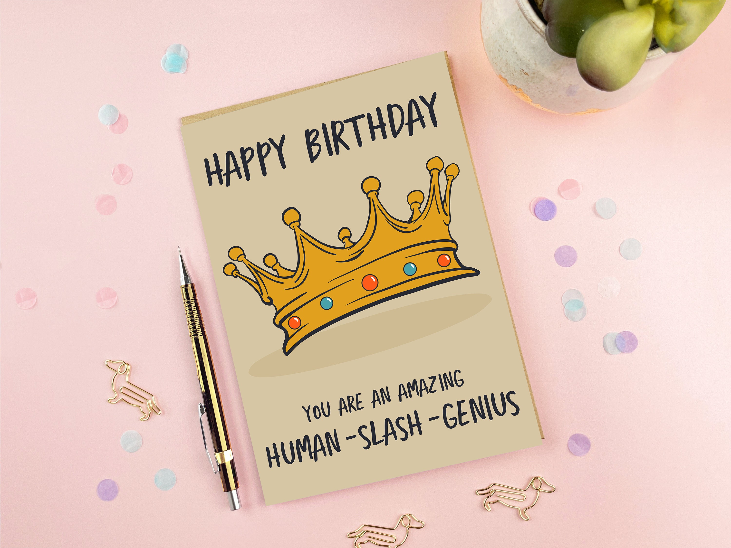 Happy Birthday You Are an Amazing Human Slash Genius Funny - Etsy