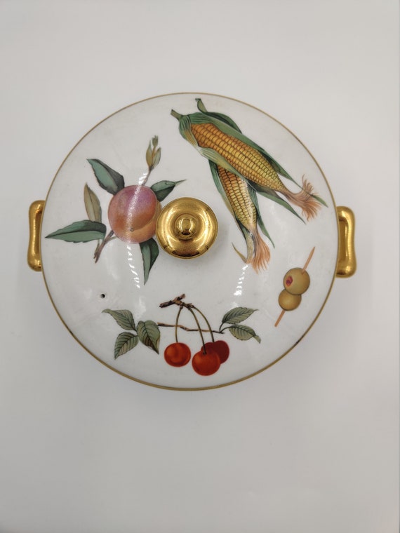 Royal Worcester Gold Evesham Round Casserole Shape 28 Size 1 Casserole ...
