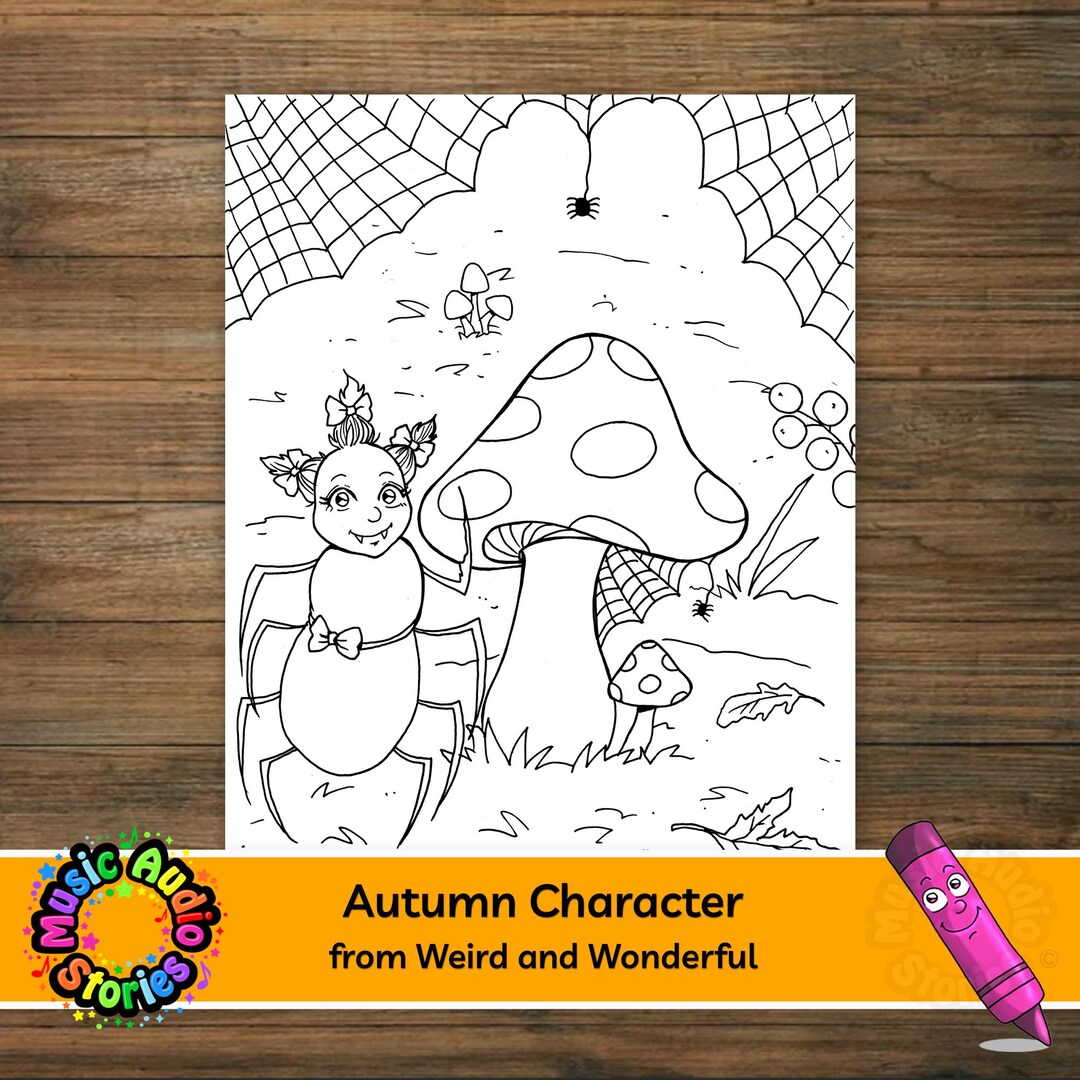 Autumn Spider Colouring Page: Fun Kids Art Activity (A4 Printable) - Etsy