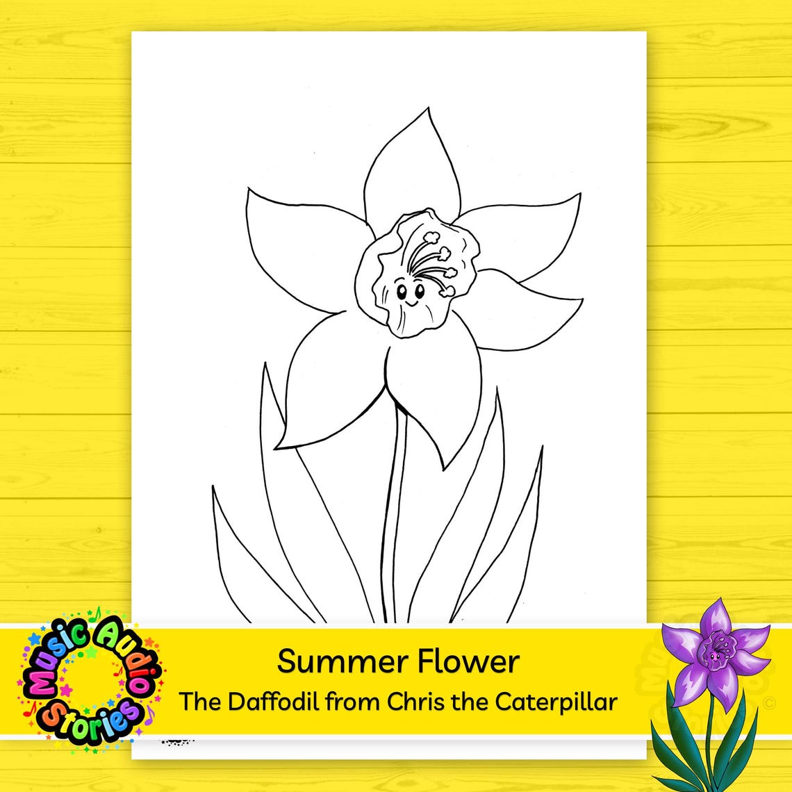 Spring Printables - Daffodil Colouring Page: Kids Art Activity (A4 ...