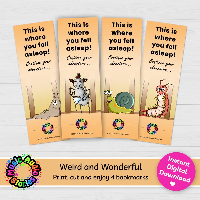 4 Printable Bookmarks | Doubled-sided Digital JPG Download Bookmark Set ...