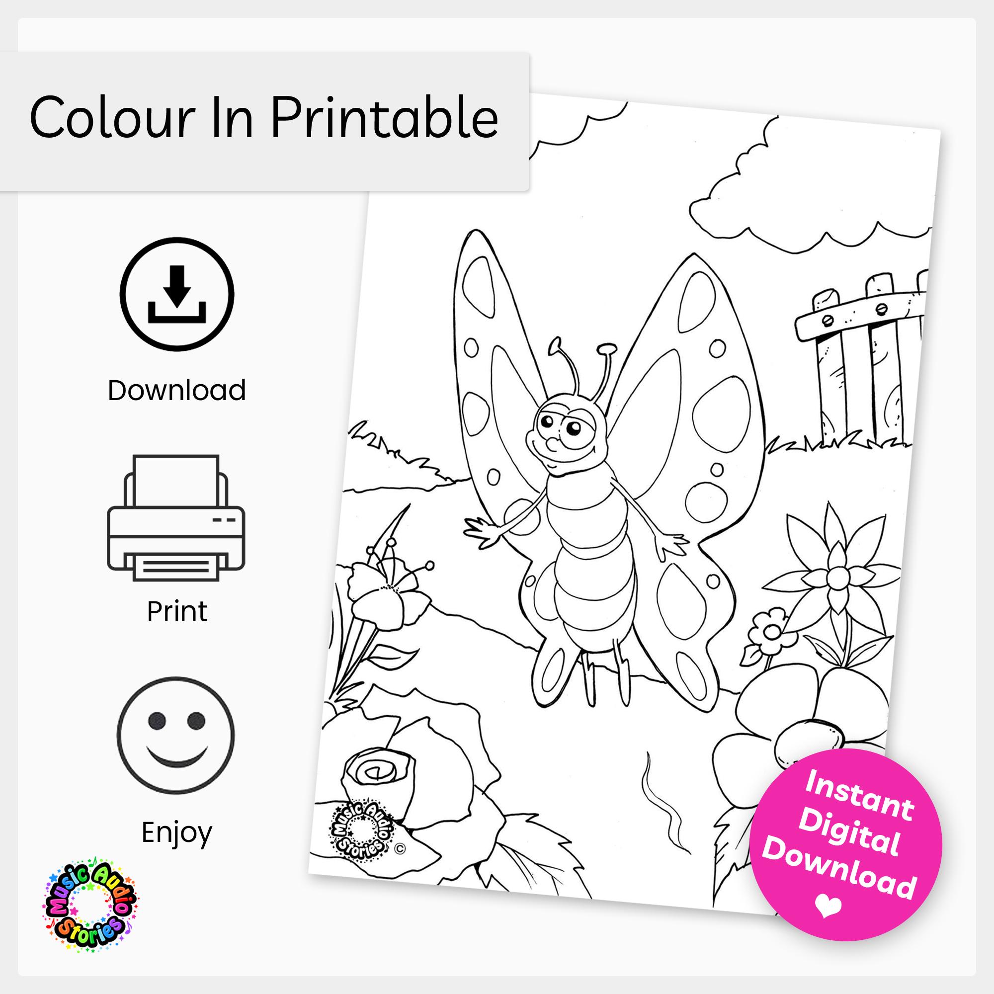 Chris the Caterpillar Colouring Page: Fun Kids Art Activity (A4 ...