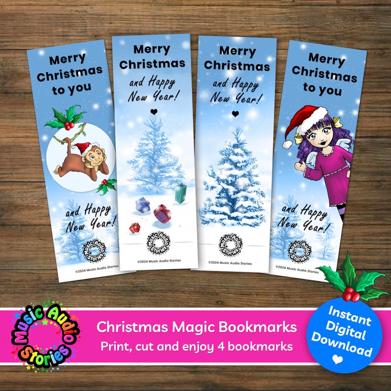 4 Printable Bookmarks | Doubled-sided Digital JPG Download Bookmark Set ...