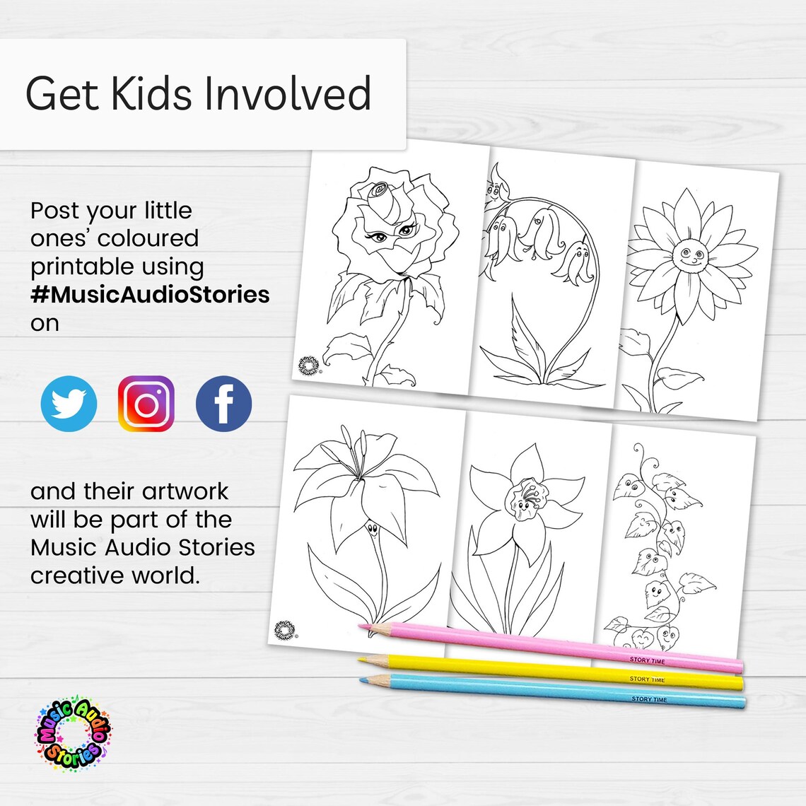 Enchanted Flower Colouring Pages: Kids Printable Bundle (digital ...