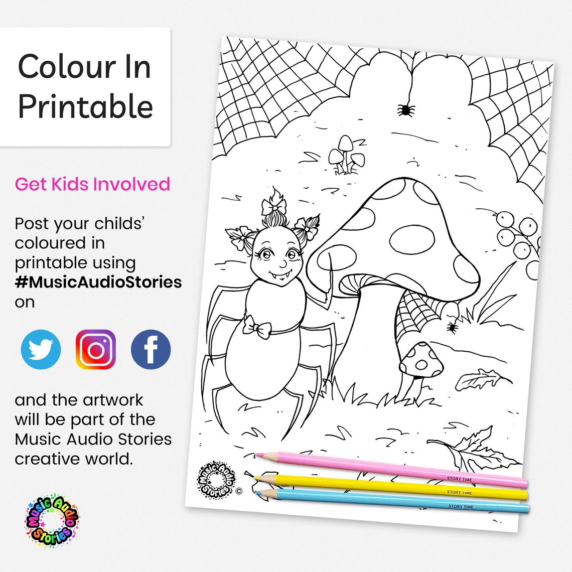 Autumn Spider Colouring Page: Fun Kids Art Activity (A4 Printable) - Etsy