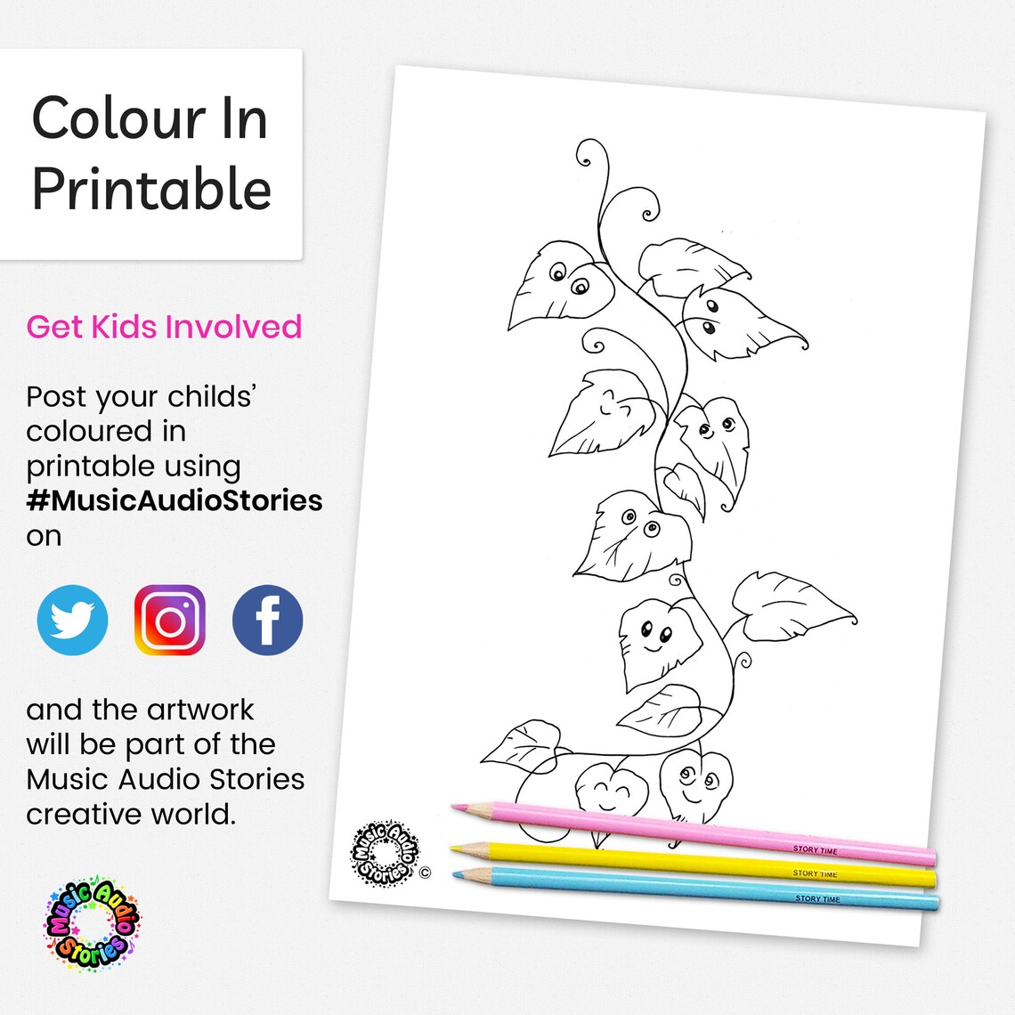 Ivy Flower Colouring Page: Fun Kids Art Activity (A4 Printable) - Etsy