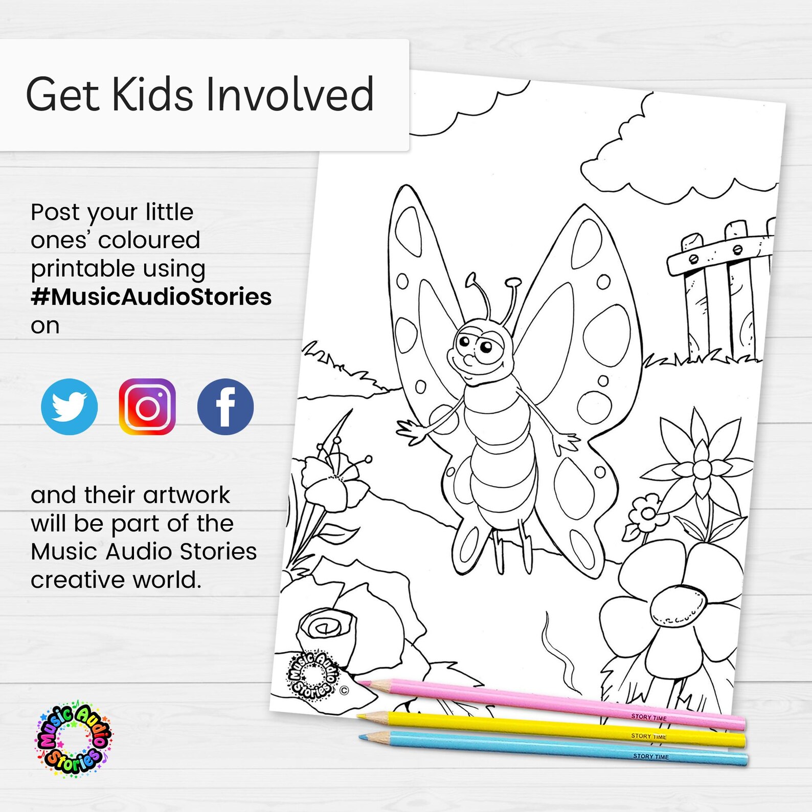 Chris the Caterpillar Colouring Page: Fun Kids Art Activity (A4 ...