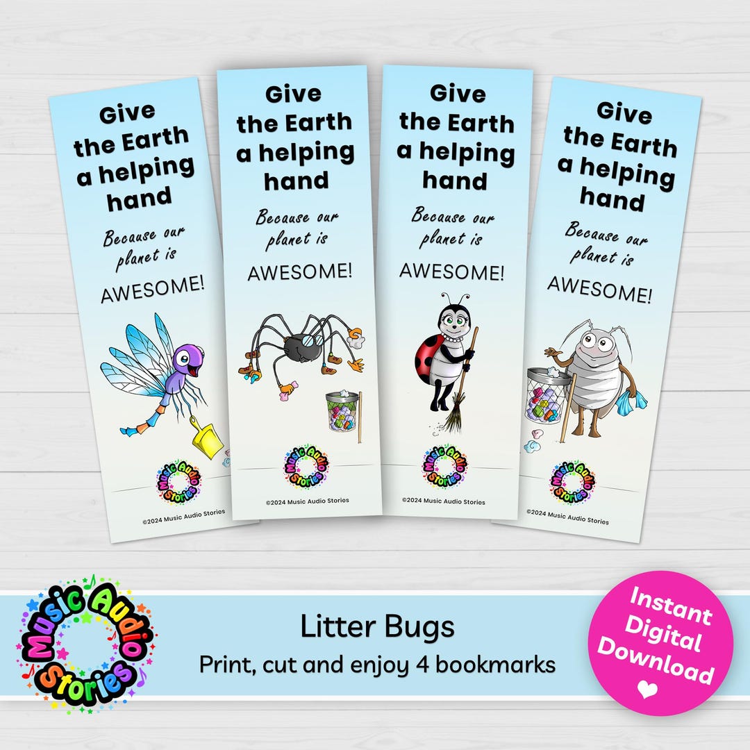 Buy 4 Printable Bookmarks Doubled-sided Digital JPG Download Bookmark ...