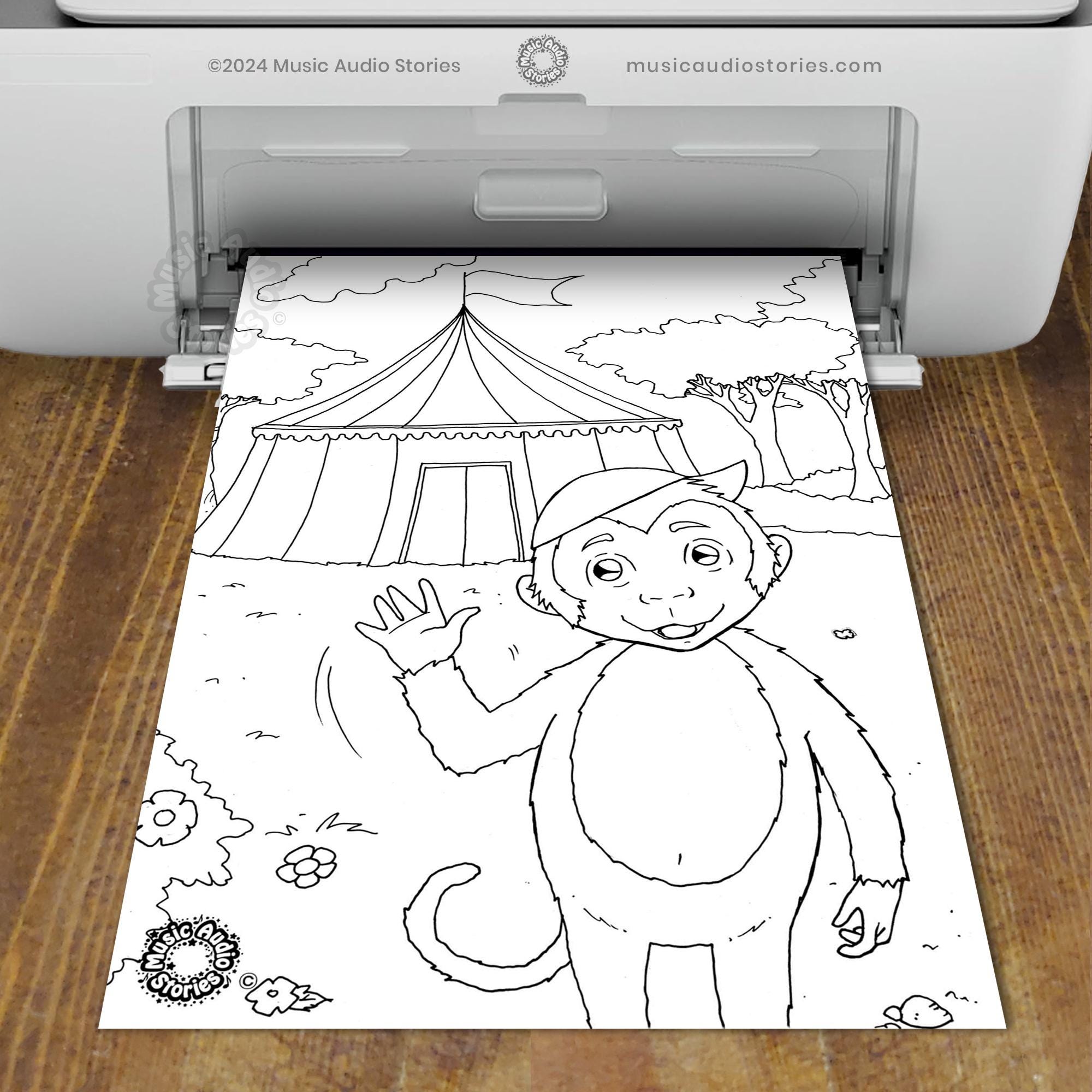 Billy Joins the Circus Colouring Page: Kids Printable Activity (A4 ...