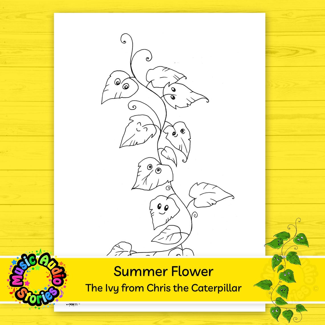 Ivy Flower Colouring Page: Fun Kids Art Activity (A4 Printable) - Etsy