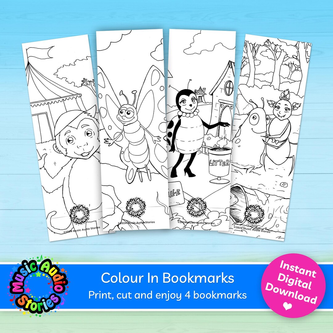 Printable Coloring Bookmarks: Kids' Activity, Music Audio Stories ...