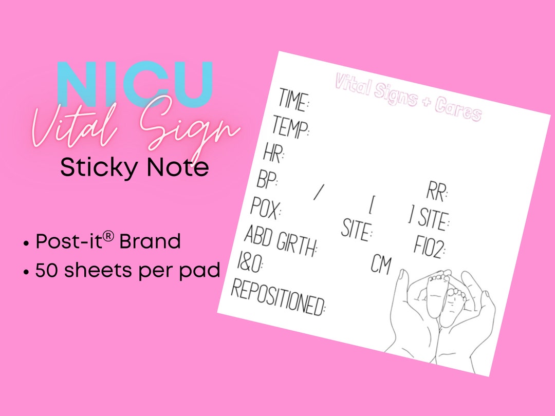 NICU Vital Sign Sticky Notes - Etsy