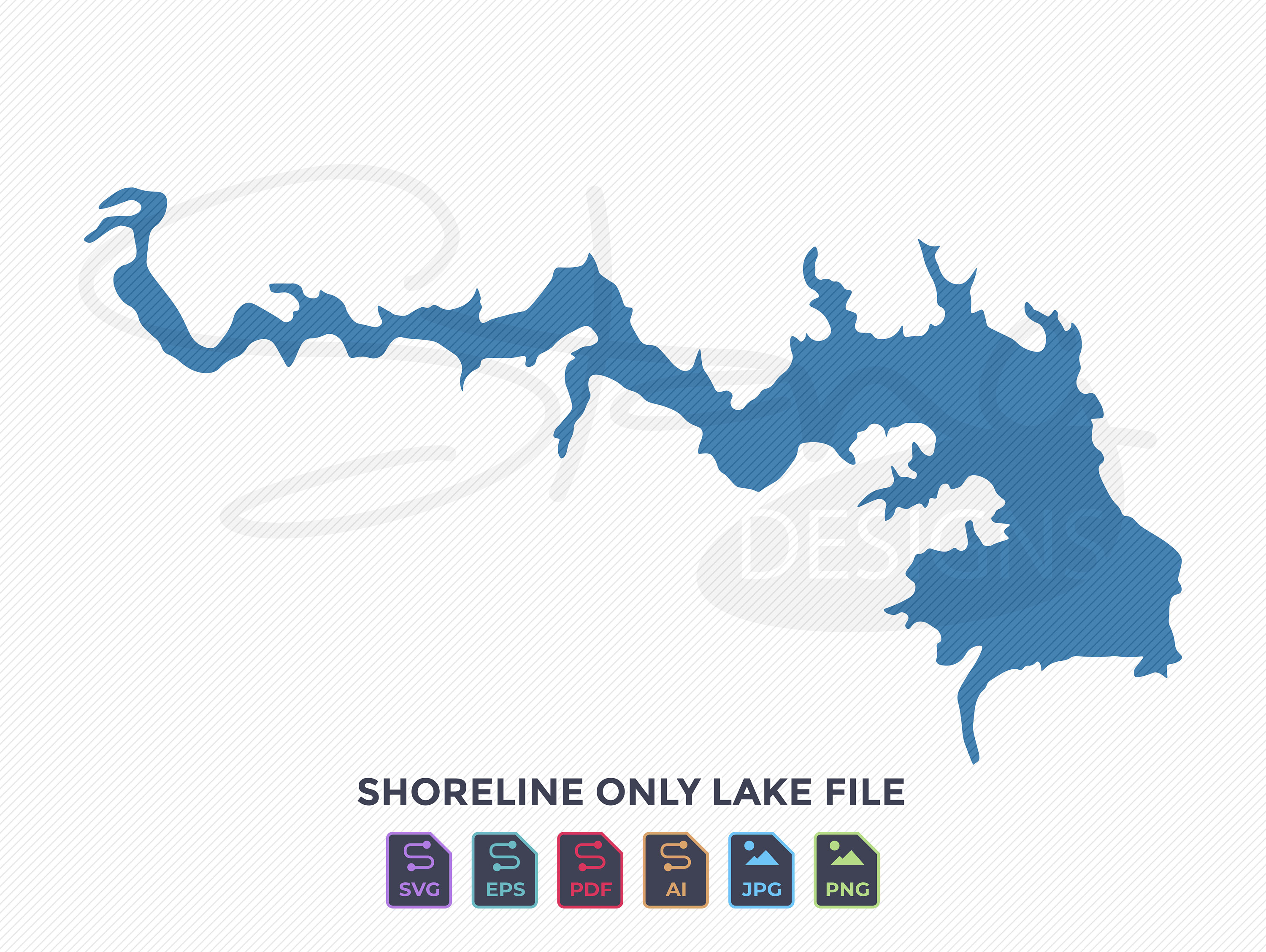 Pactola Lake SD Shoreline Only Map | Single Layer | Svg Pdf Ai Eps Png ...