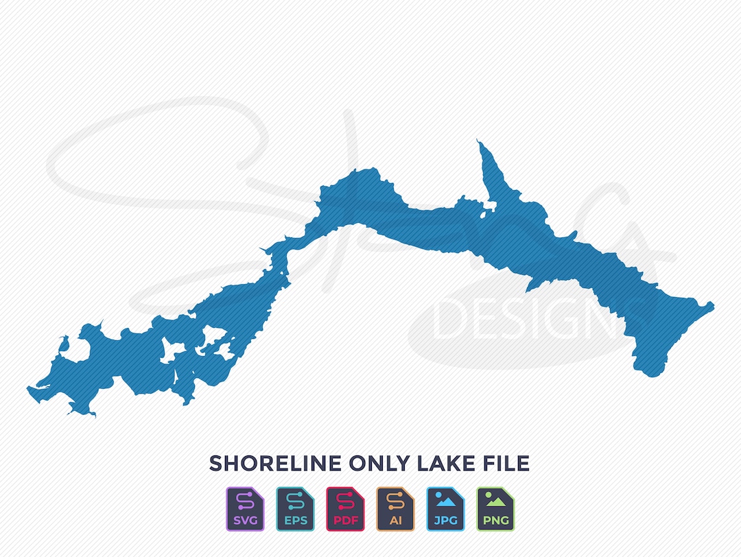 Seboomook Lake ME Shoreline Only Map | Single Layer | Svg Pdf Ai Eps ...