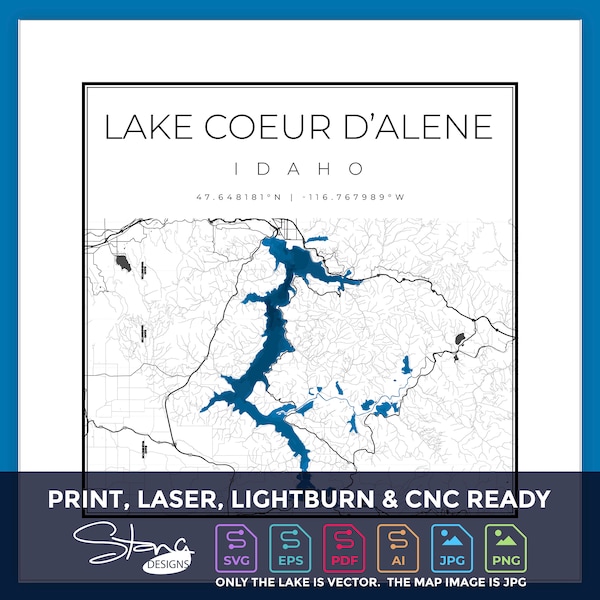 Coeur D’alene Lake Svg - Etsy