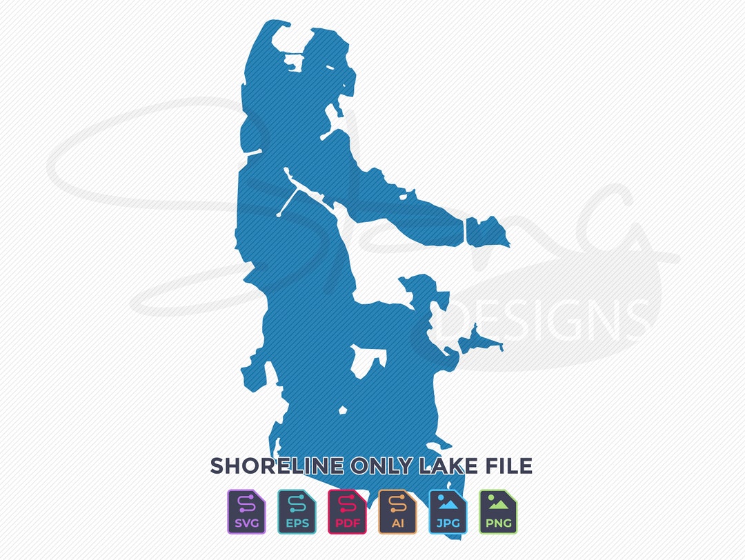 Nimisila Resevoir OH Shoreline Only Map | Single Layer | Svg Pdf Ai Eps ...