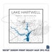 Lake Hartwell GA SC Topographical Map | Print Ready Wall Decor ...