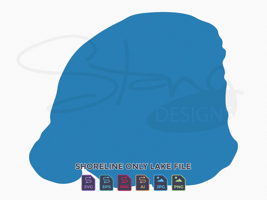 Lake Melissa MN Shoreline Only Map | Single Layer | Svg Pdf Ai Eps Png ...