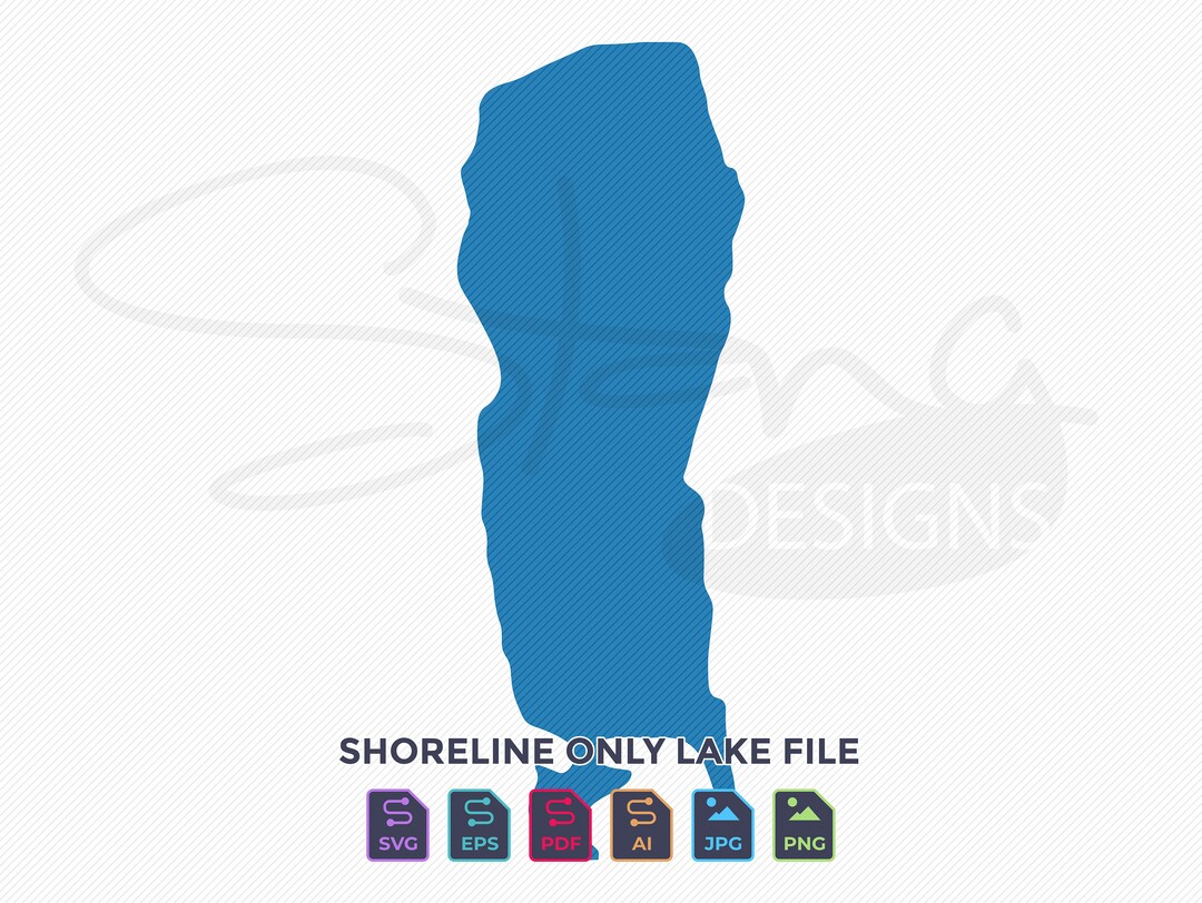 Halls Lake VT Shoreline Only Map | Single Layer | Svg Pdf Ai Eps Png ...