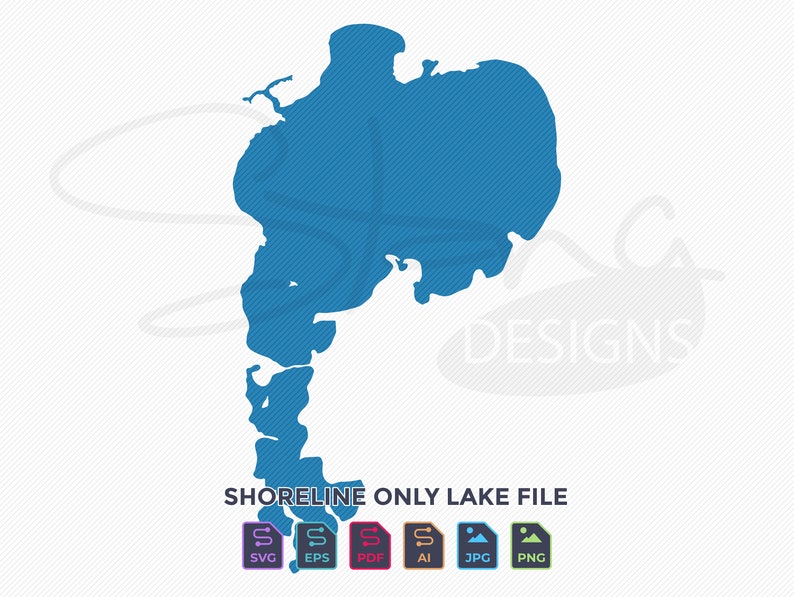 Lake Lida MN Shoreline Only Map Single Layer Svg Pdf Ai - Etsy