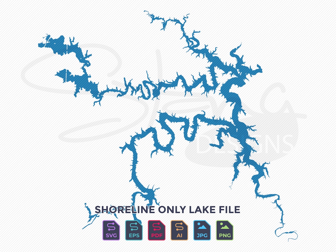 Truman Reservoir MO Shoreline Only Map | Single Layer | Svg Pdf Ai Eps ...