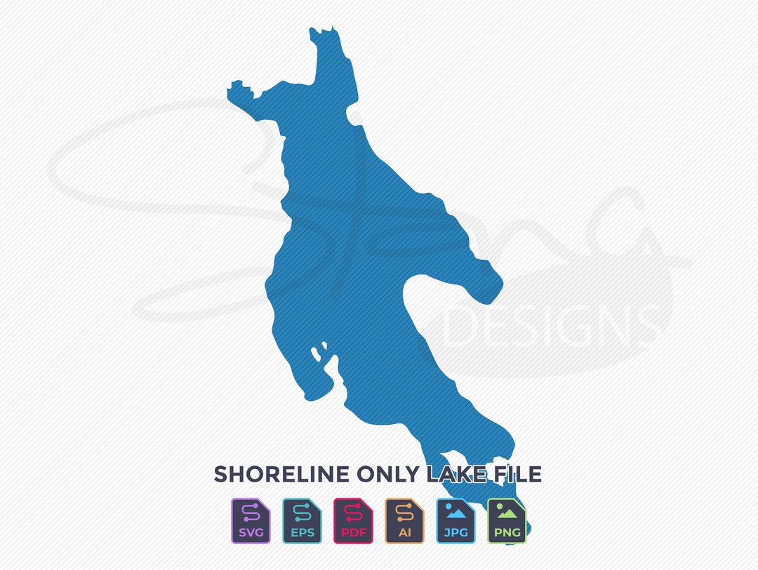 Newfound Lake NH Shoreline Only Map | Single Layer | Svg Pdf Ai Eps Png ...