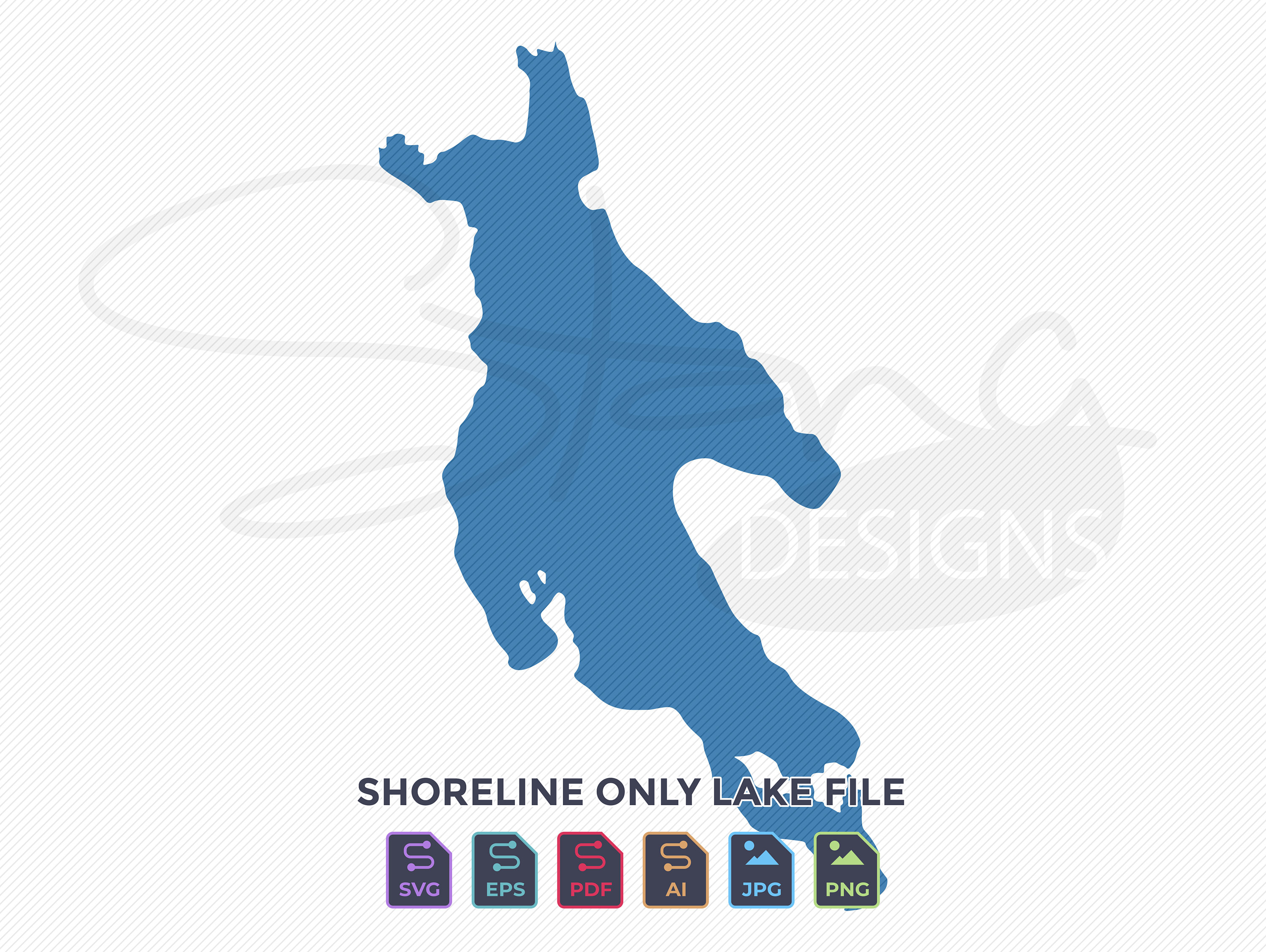 Newfound Lake NH Shoreline Only Map Single Layer Svg Pdf - Etsy