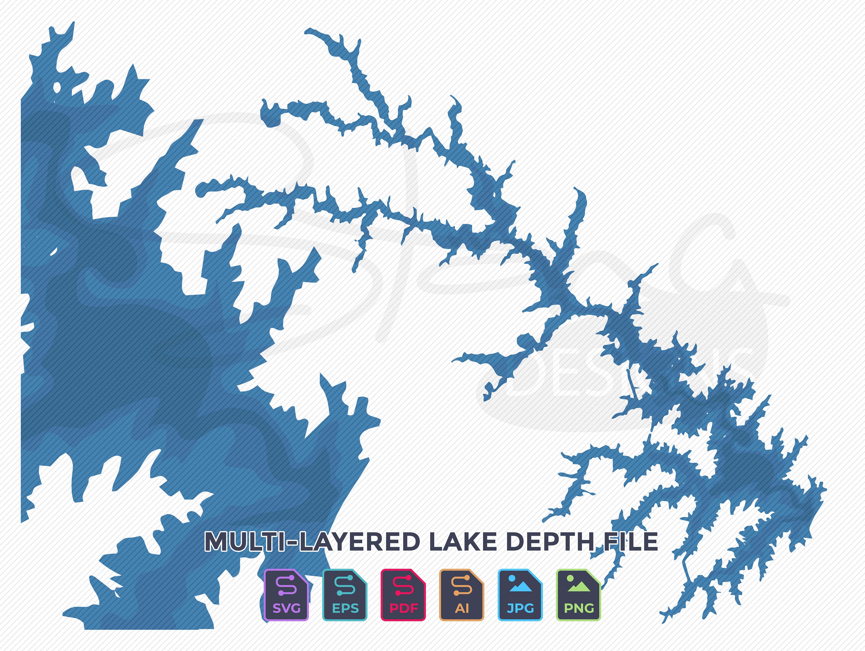 Lake Anna VA 19x11 Topographical Map Print Ready Wall Decor Multiple ...