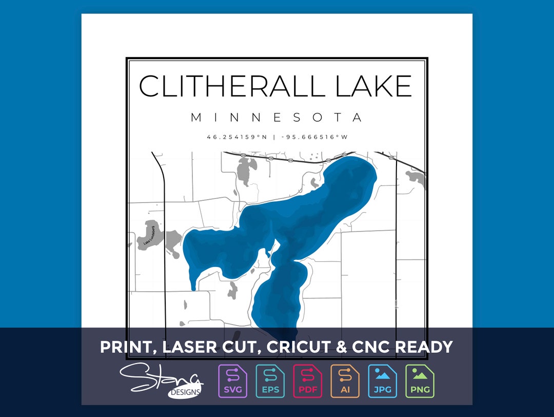 Clitherall Lake MN Topographical Map Print Ready Wall Decor - Etsy