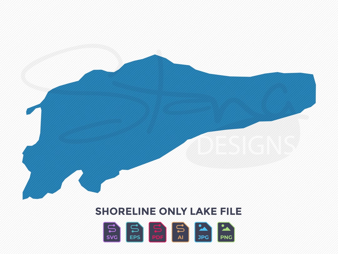 Fish Lake WA Shoreline Only Map | Single Layer | Svg Pdf Ai Eps Png Jpg ...