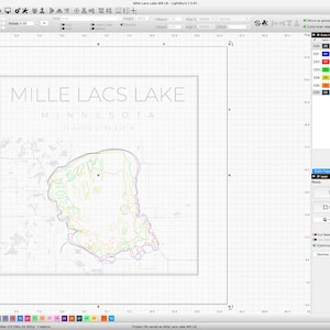 Mille Lacs Lake MN Topographical Map | Print Ready Wall Decor ...