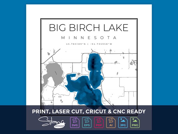 Big Birch Lake MN Topographical Map Print Ready Wall Decor - Etsy