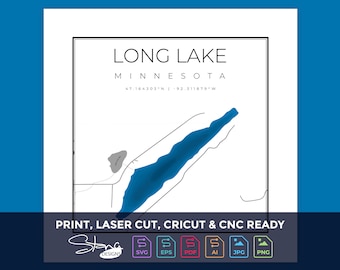 Long Lake Mn Map - Etsy