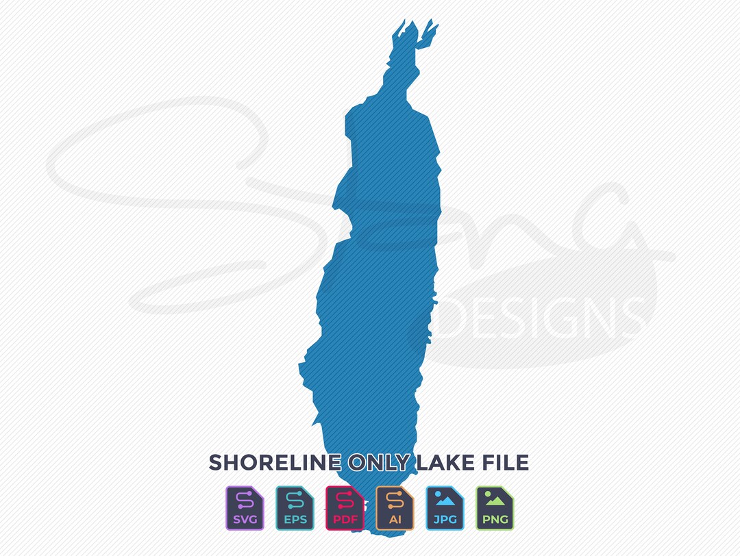 Caballo Lake NM Shoreline Only Map | Single Layer | Svg Pdf Ai Eps Png ...